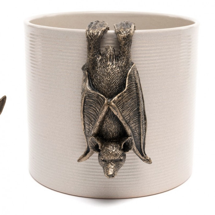 Antique Bronze Coloured Closed Wing Bat Pot Hanger