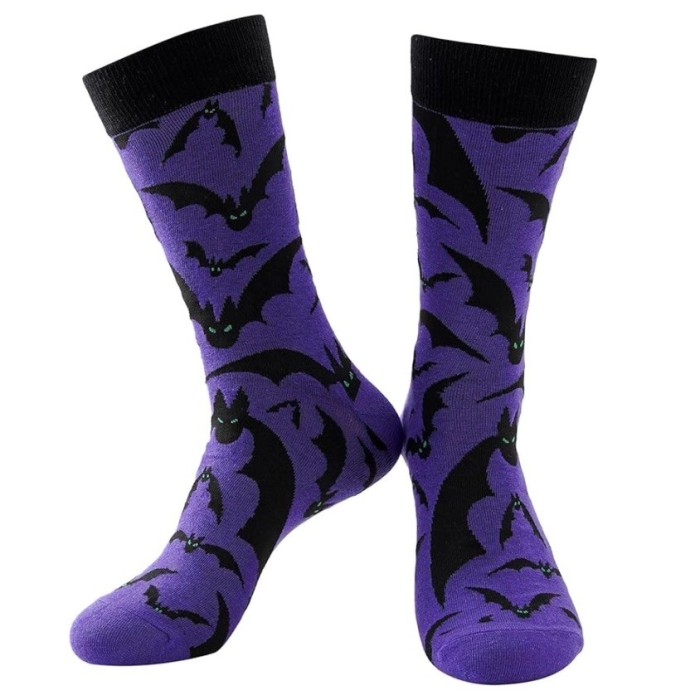 Bat Pattern Purple Socks