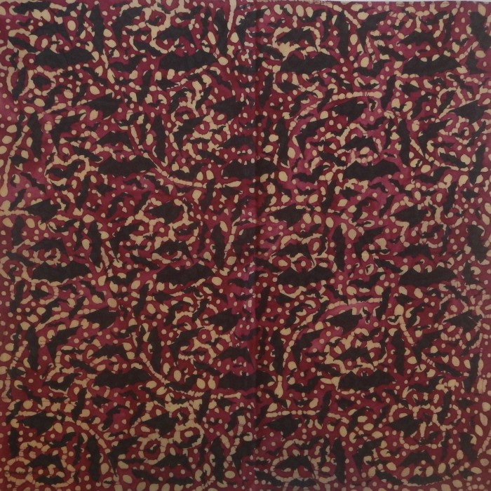 Burgundy Batik Bat Bandanna