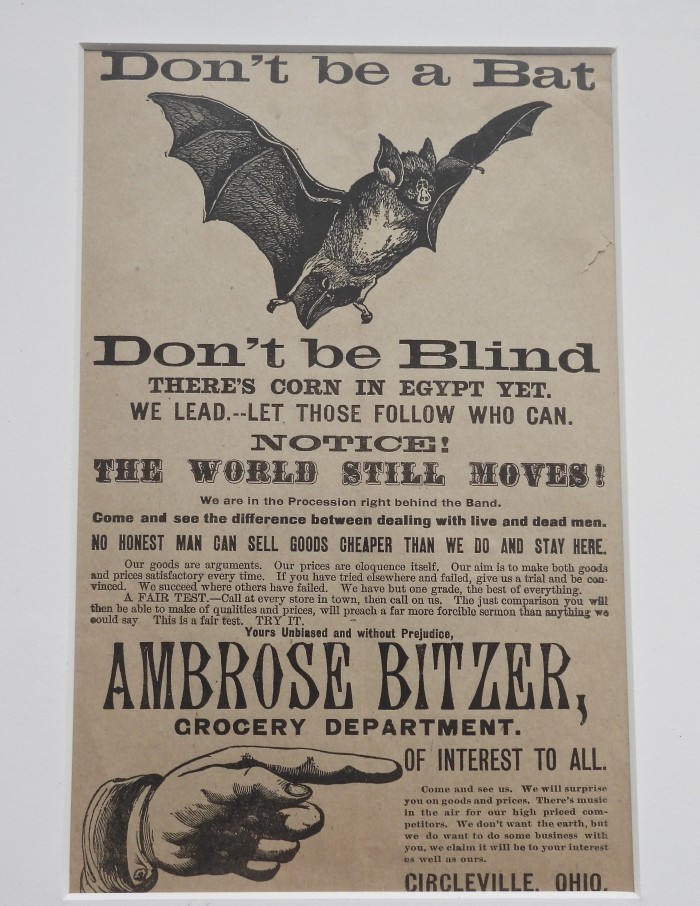 Don't be a Bat Mid 19th Century advertisement
