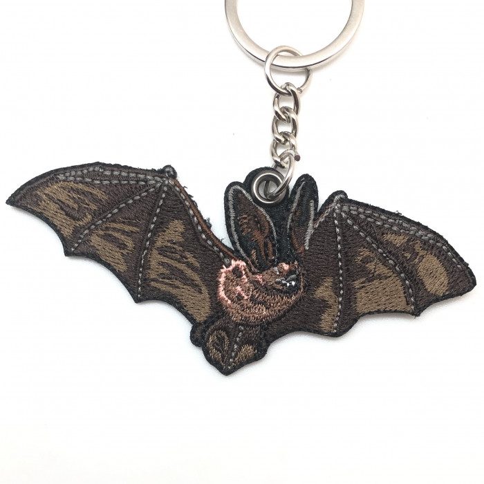 Embroidered Cloth Big Eared Bat Key Ring