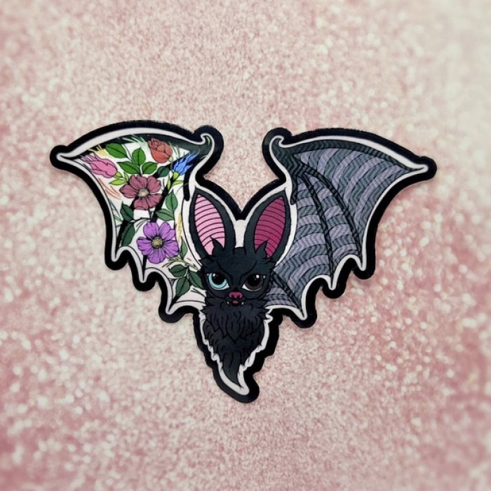 Floral Bat Sticker