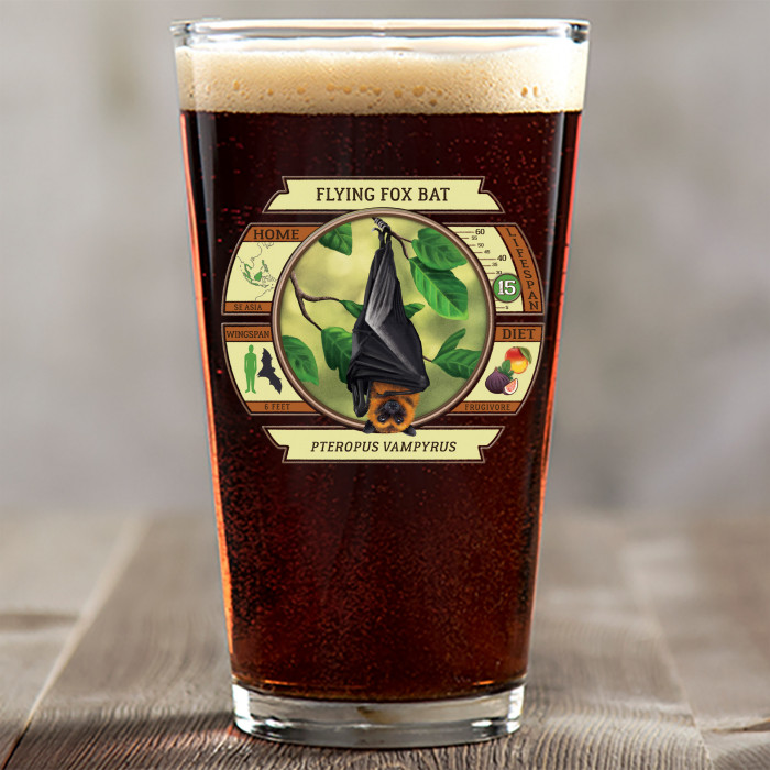 Flying Fox Bat Pint Glass