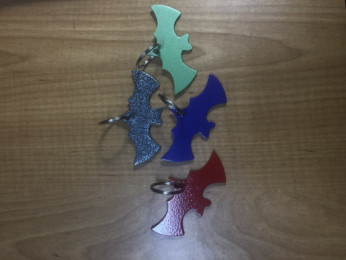 Hanging Bat Metal Key Ring