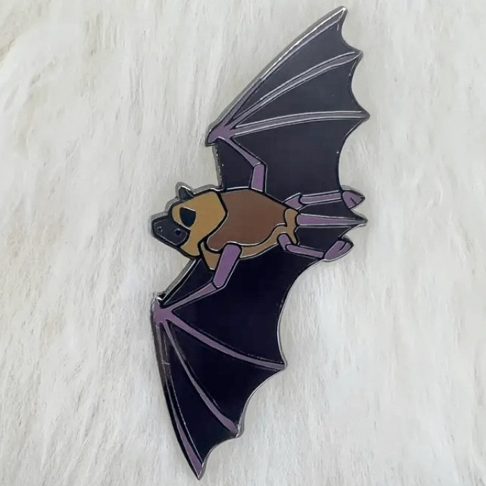 Little Brown Bat Enamel Art Deco Pin