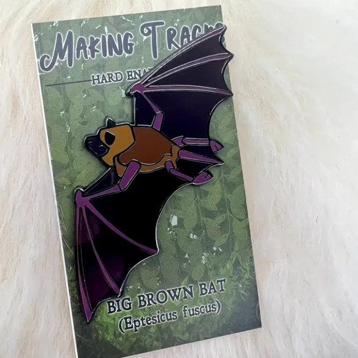 Little Brown Bat Enamel Art Deco Pin