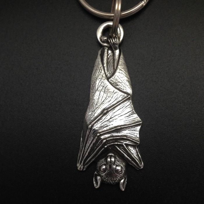 Pewter Fruit Bat Key Ring