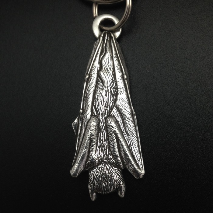 Pewter Fruit Bat Key Ring
