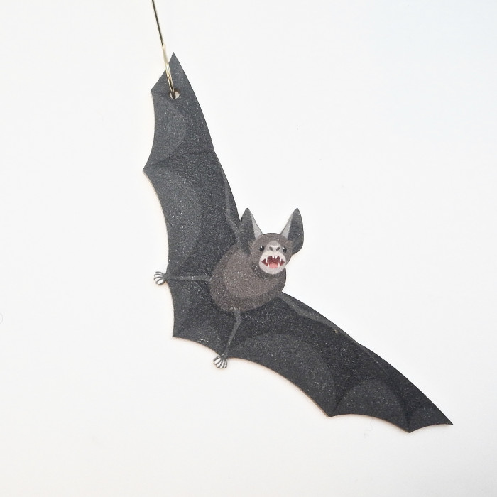 Recycled Paper Feeding Bat Ornament