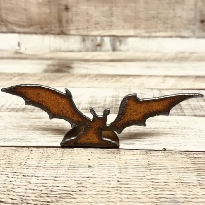 Rustic Metal Standing Desk Top Bat Figure
