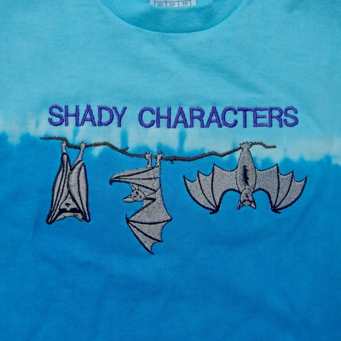 "Shady Characters" Batty Embroidered Youth Tee Shirt