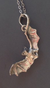 Silver Flying Bat Pendant