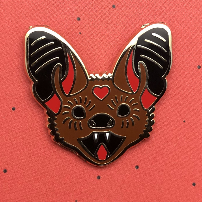 "Sky Puppies" Enamel Clutch Back Bat Pins (16 Styles Sold Individually)