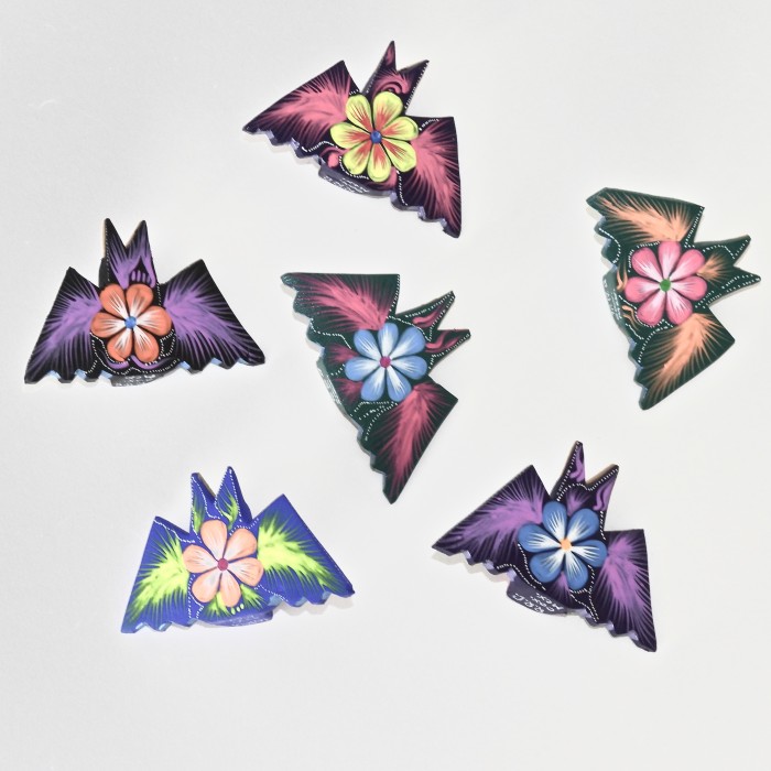 Small Oaxacan Carved Bat Figures By Diaz