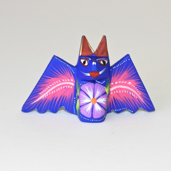 Small Oaxacan Carved Bat Figures By Diaz