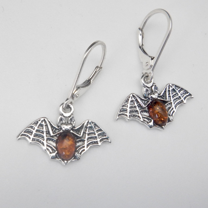 Sterling Silver and Amber Symmetrical Lattice Wing Bat Earrings OUT OF ...
